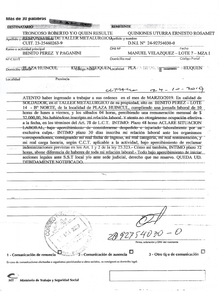 Cartas Documentos Troncoso | PDF