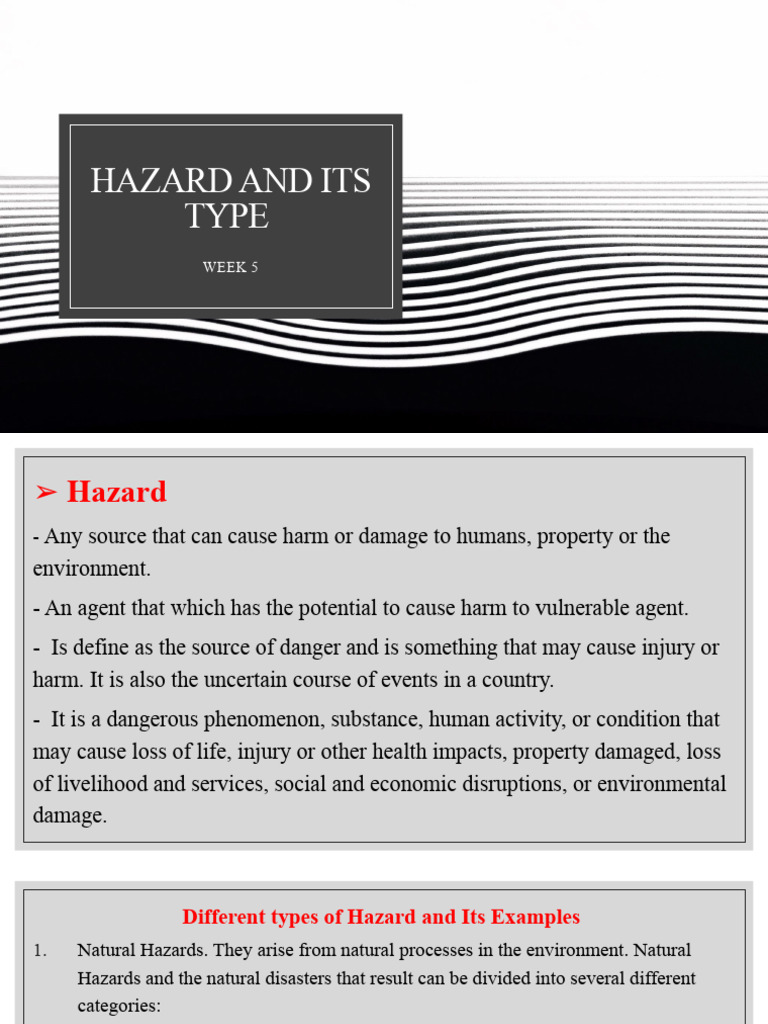 WEEK 5 Hazard and Its Type | Download Free PDF | Hazards | Natural Hazards