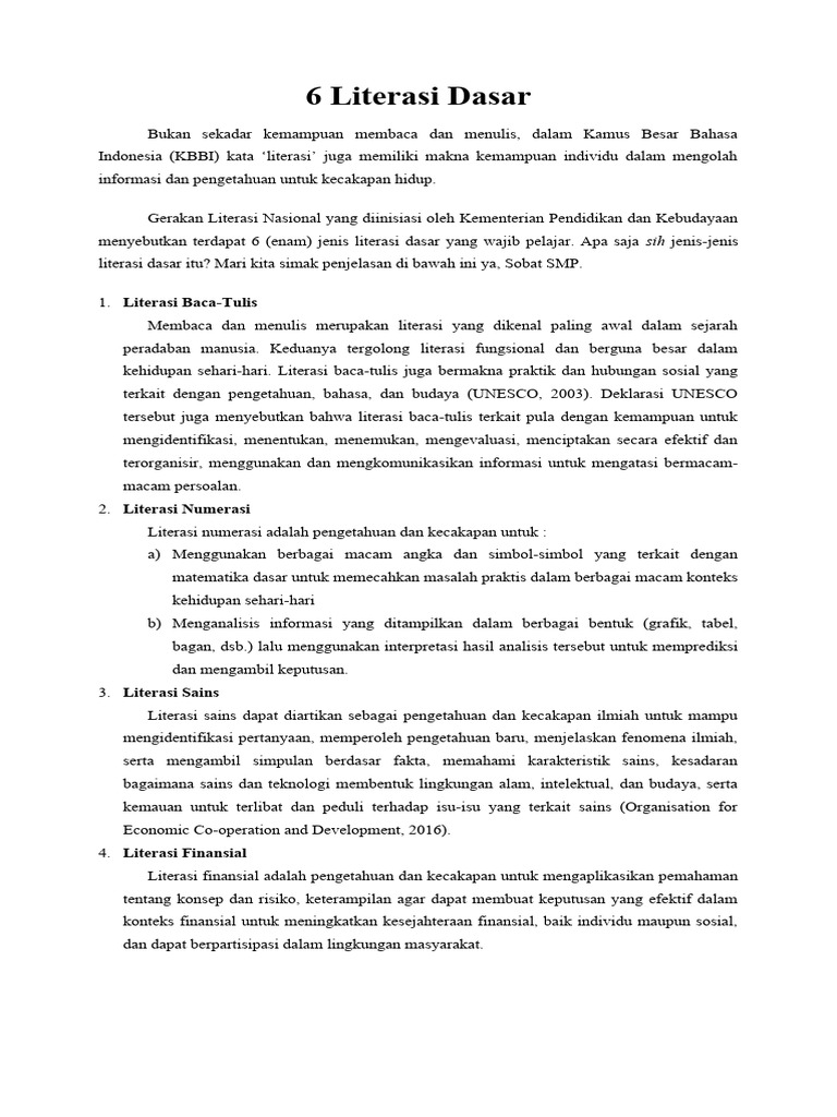 6 Literasi Dasar | PDF