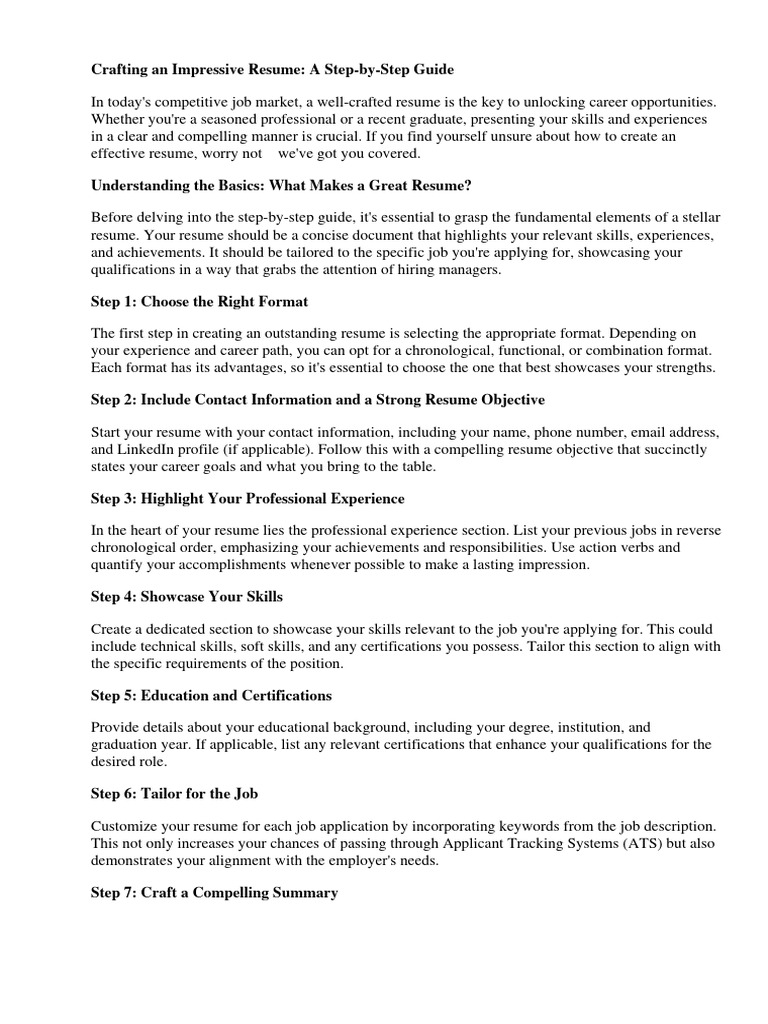 How To Do A Resume For Work | PDF | Résumé