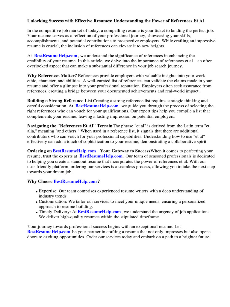 Reference Et Al | PDF | Apa Style | Citation