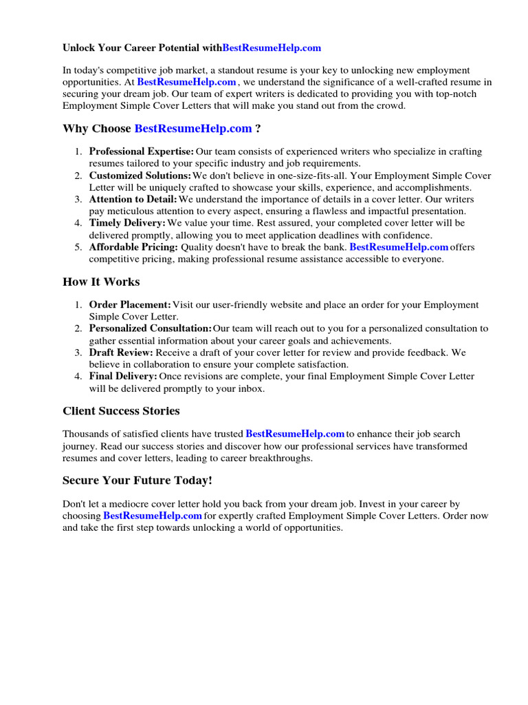 Employment Simple Cover Letter Template | PDF | Résumé