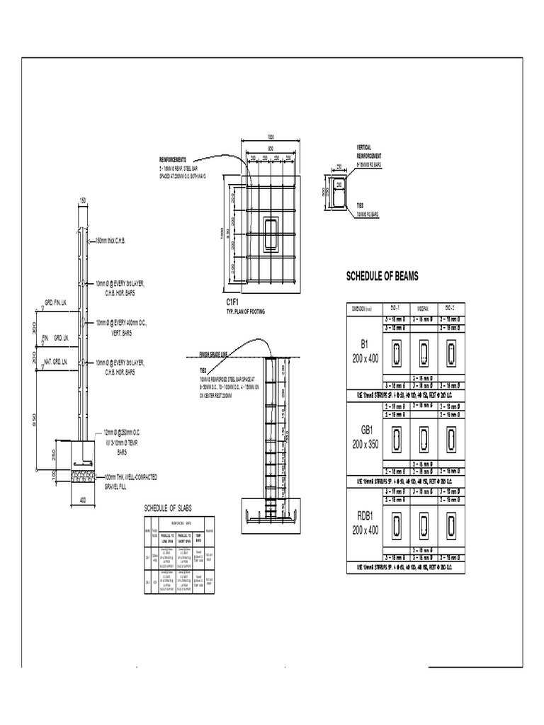Schedule of Beams: Reinforcements Vertical Reinforcement | PDF ...