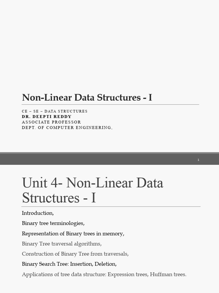 Ds Unit 4 Trees Pdf Algorithms Computer Science 9312