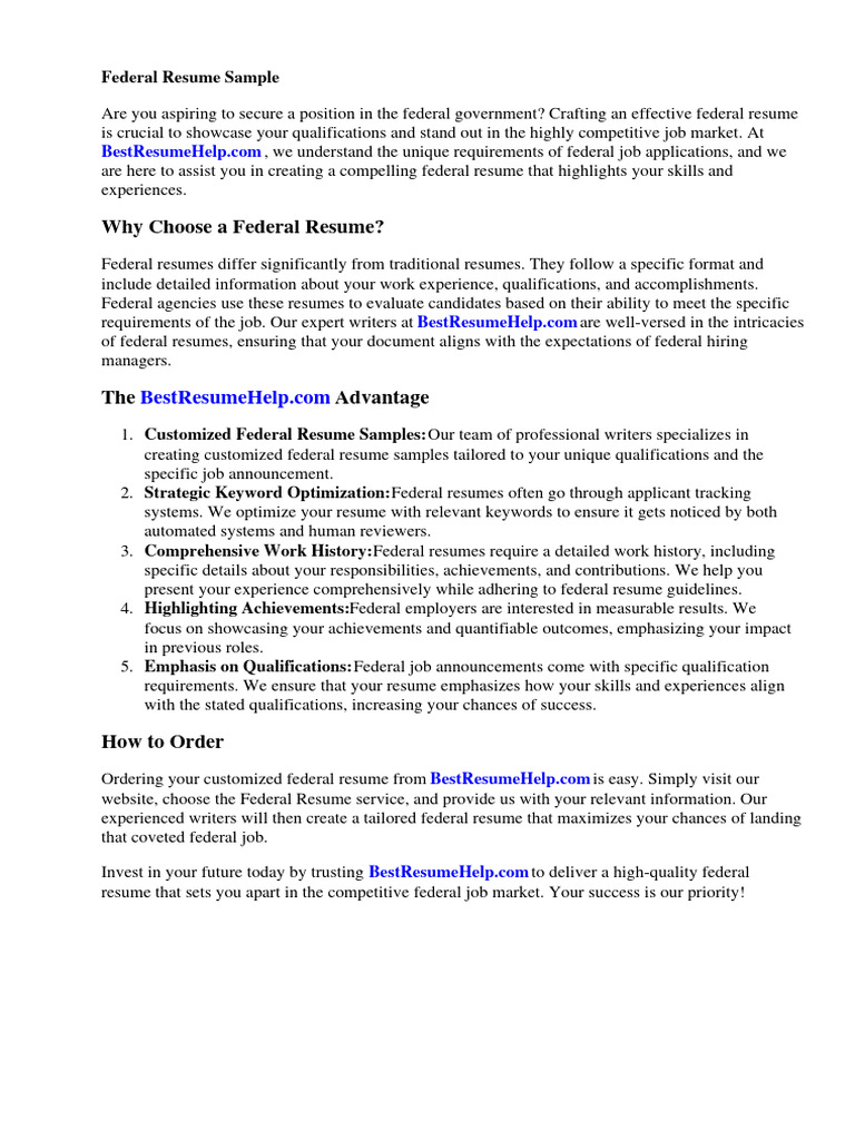 Federal Resume Sample | PDF | Résumé