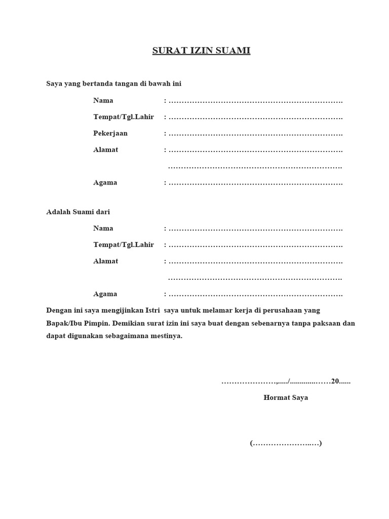 Surat Izin Suami Pdf