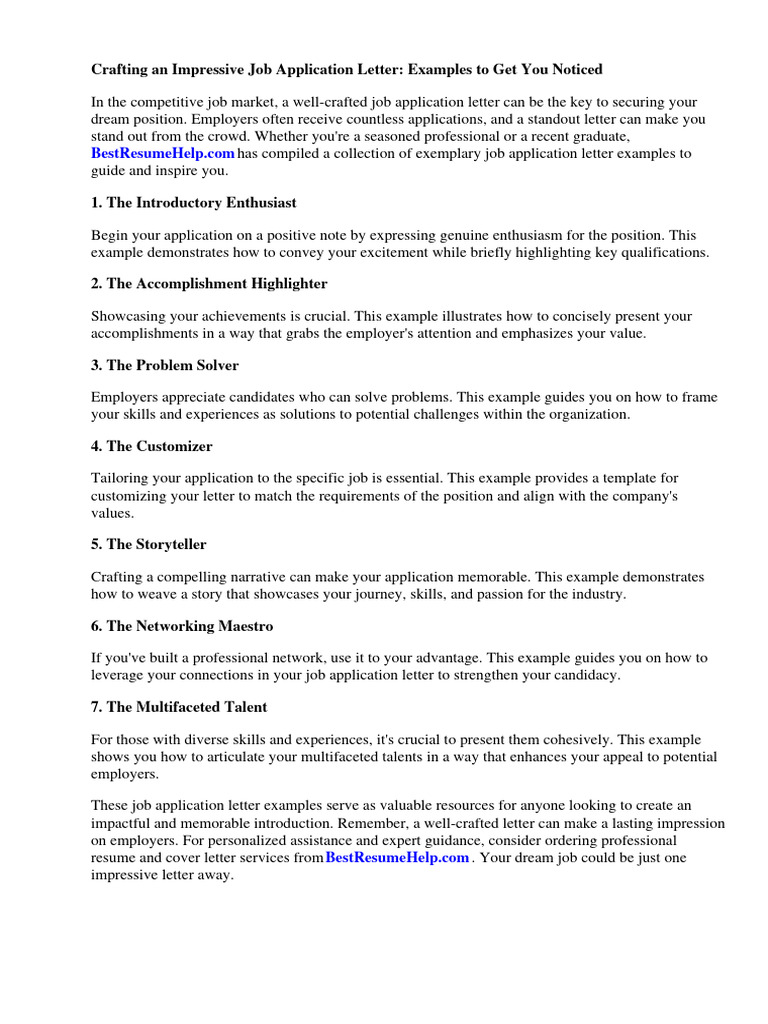 Good Job Application Letter Examples | PDF | Résumé | Proofreading