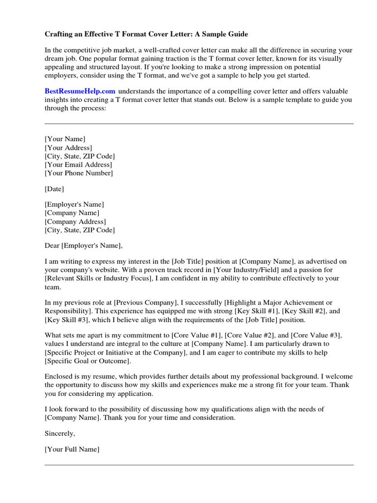 T Format Cover Letter Sample | PDF | Résumé | Http Cookie