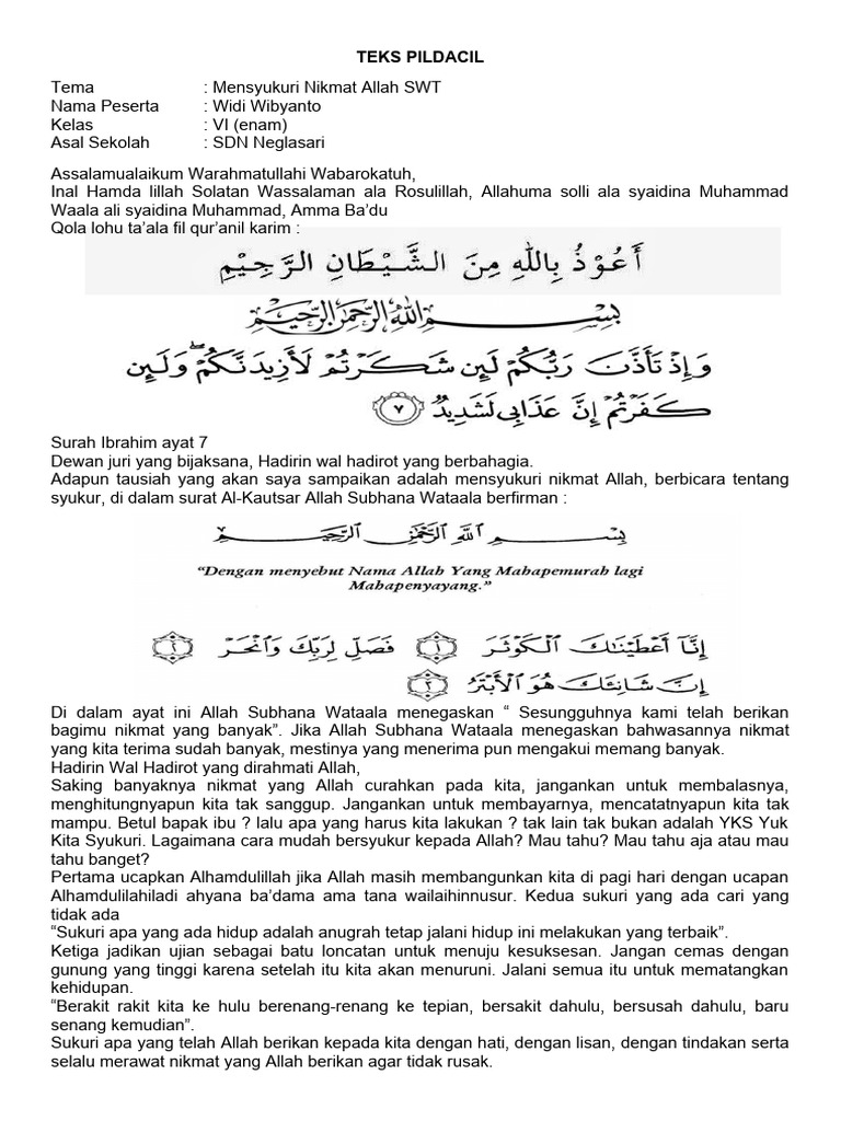Teks Pildacil | PDF | Agama & Spiritualitas | Gaya Hidup