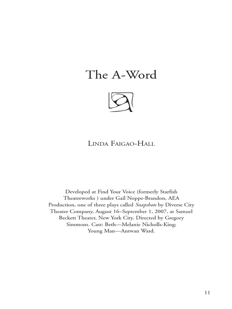 The A-Word Script 10 Mins | PDF