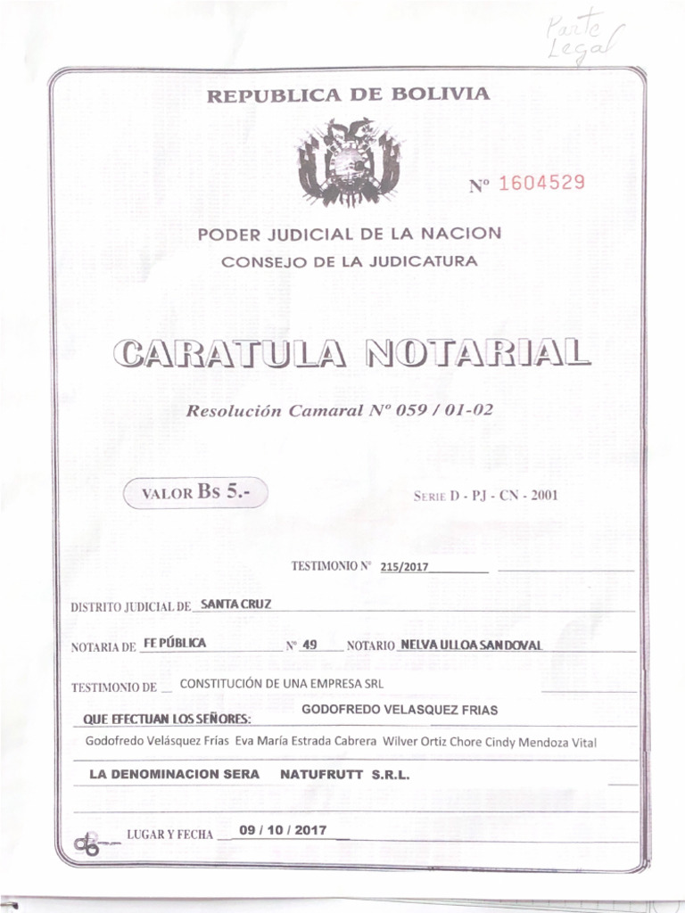 Carátula Notarial | PDF