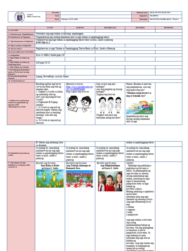 Q3-Week4-Dll-Filipino 2 | PDF