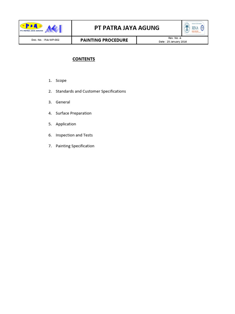 Standard Painting Procedure Guide | PDF | Paint | Industrial Processes