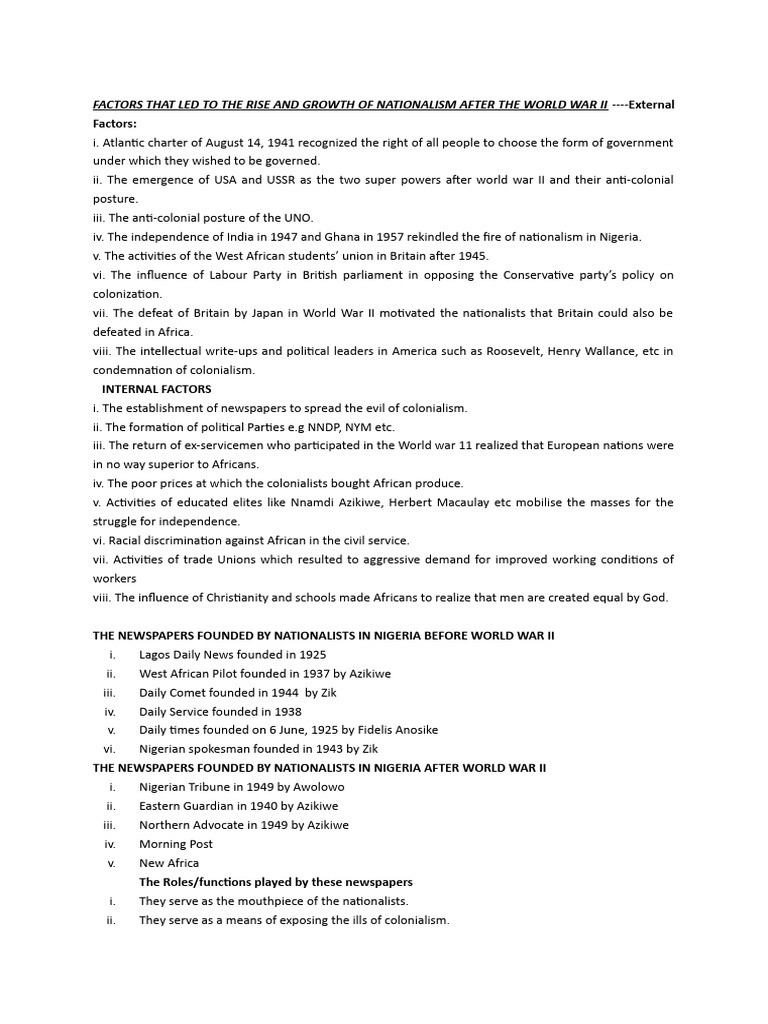 Rise of Post-WWII Nationalism | PDF | Separation Of Powers | Forms Of ...