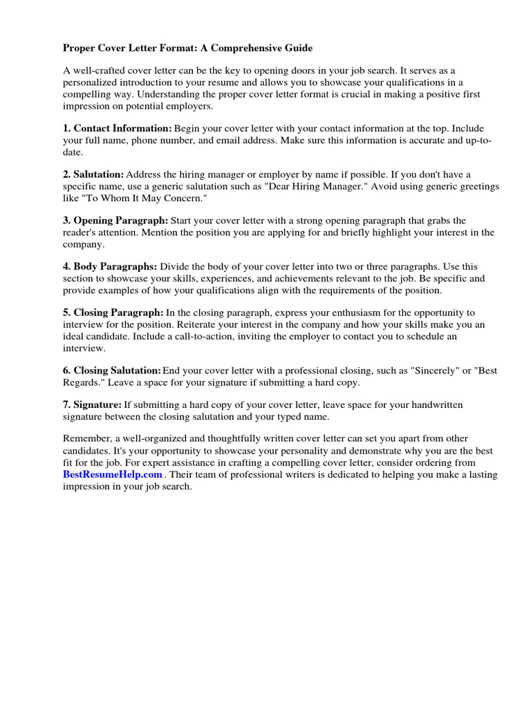 Proper Cover Letter Format Example | PDF | Résumé | Recruitment