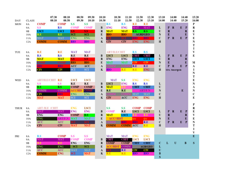Time Table 2024 | PDF