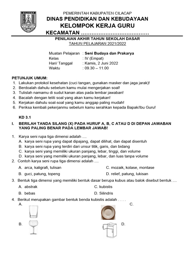 Naskah Pat SBDP Kelas 4 TP 20212022 | PDF