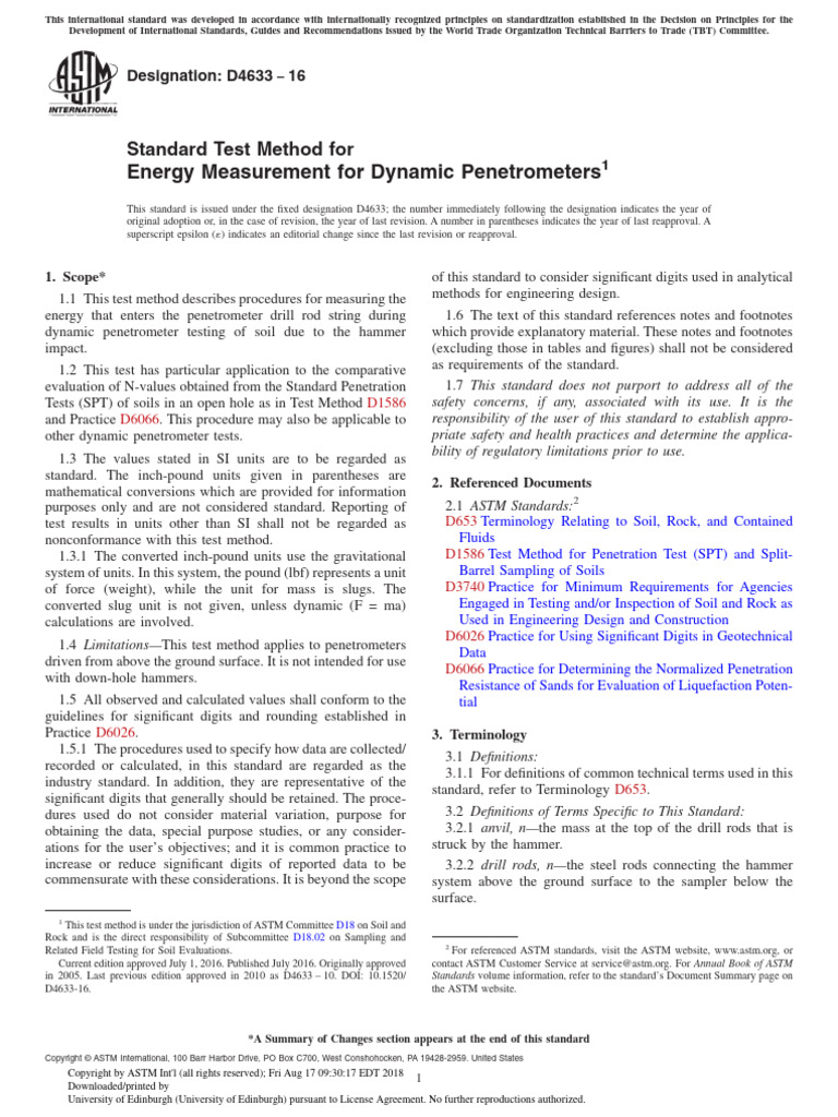 D4633 - 16 Standard Test Method For Energy Measurement For Dynamic ...