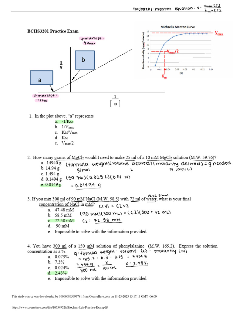 Biochem Lab Practice Exam PDF | Download Free PDF | Gel Electrophoresis ...