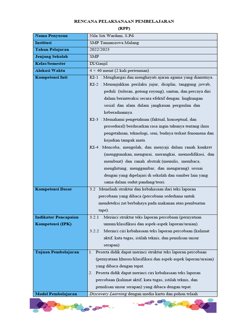 RPP Aksi Bu Nila | PDF | Karier & Perkembangan