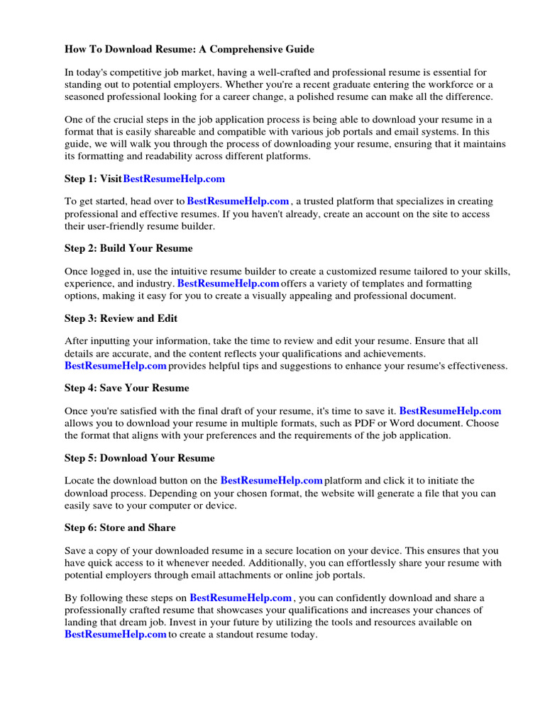 How To Download Resume From Indeed | PDF | Résumé | Computing