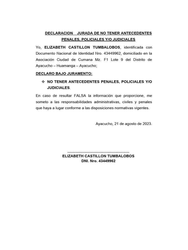 Declaraciones Juradas para Postular A Fiscalía y Poder Judicial | PDF | Juez | Sentencia (ley)