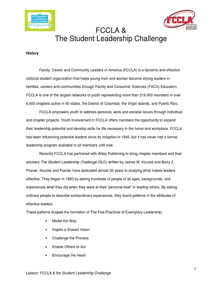Final Fccla SLC Lesson Plans | PDF | Lesson Plan | Leadership