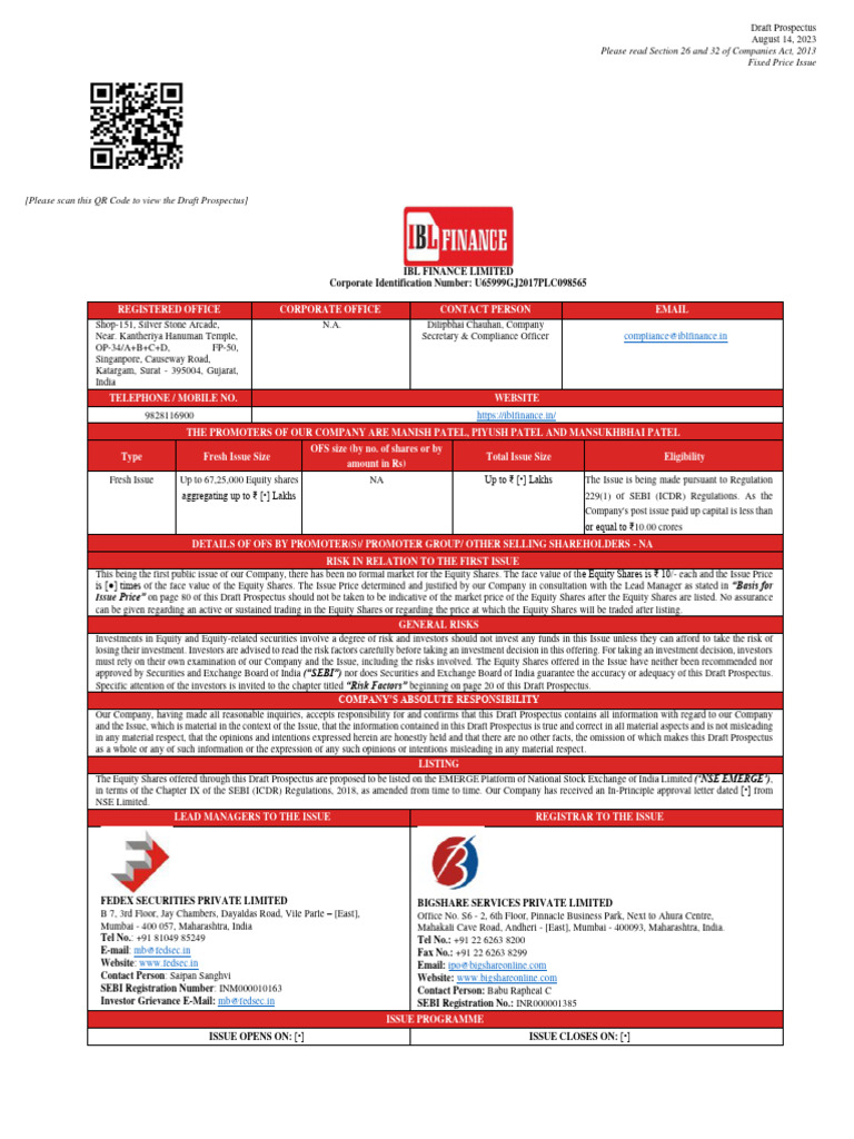 DRHP | PDF | Stocks | Securities (Finance)