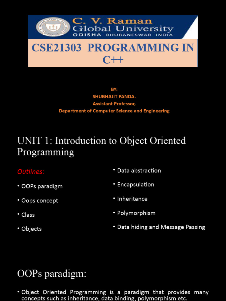 C Lec 1 Pdf Object Oriented Programming Class Computer Programming 
