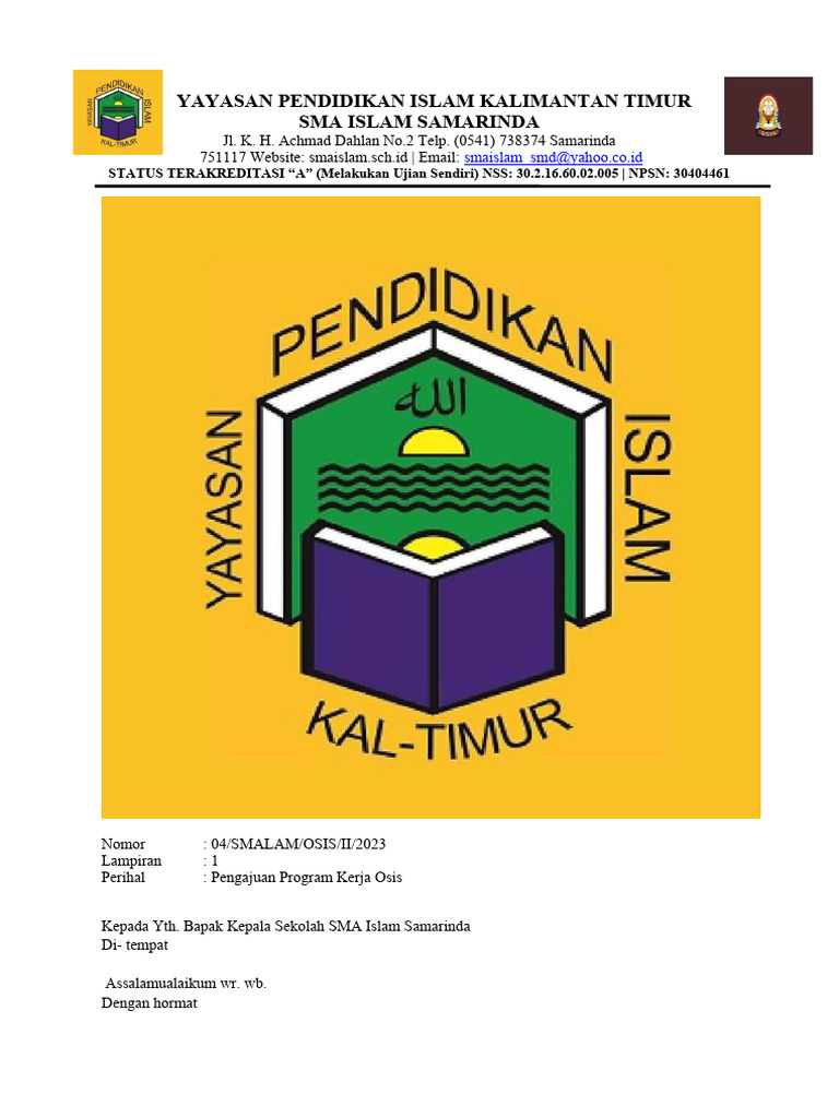 Pengajuan Proker | PDF