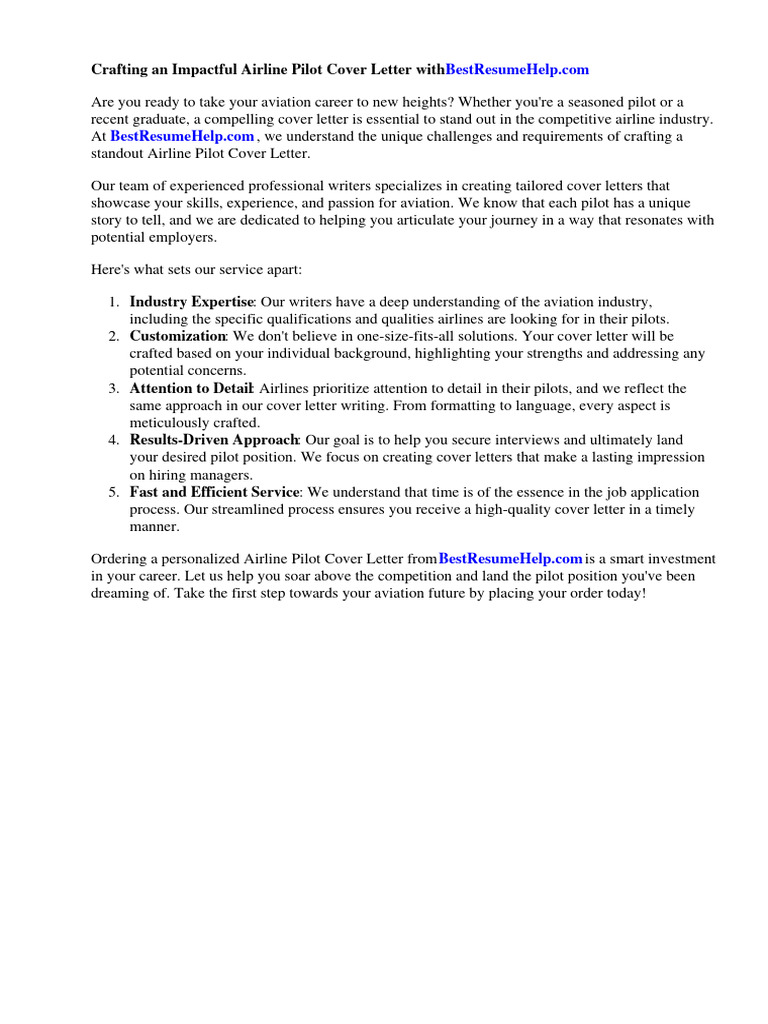 Airline Pilot Cover Letter Samples | PDF | Résumé | Expert