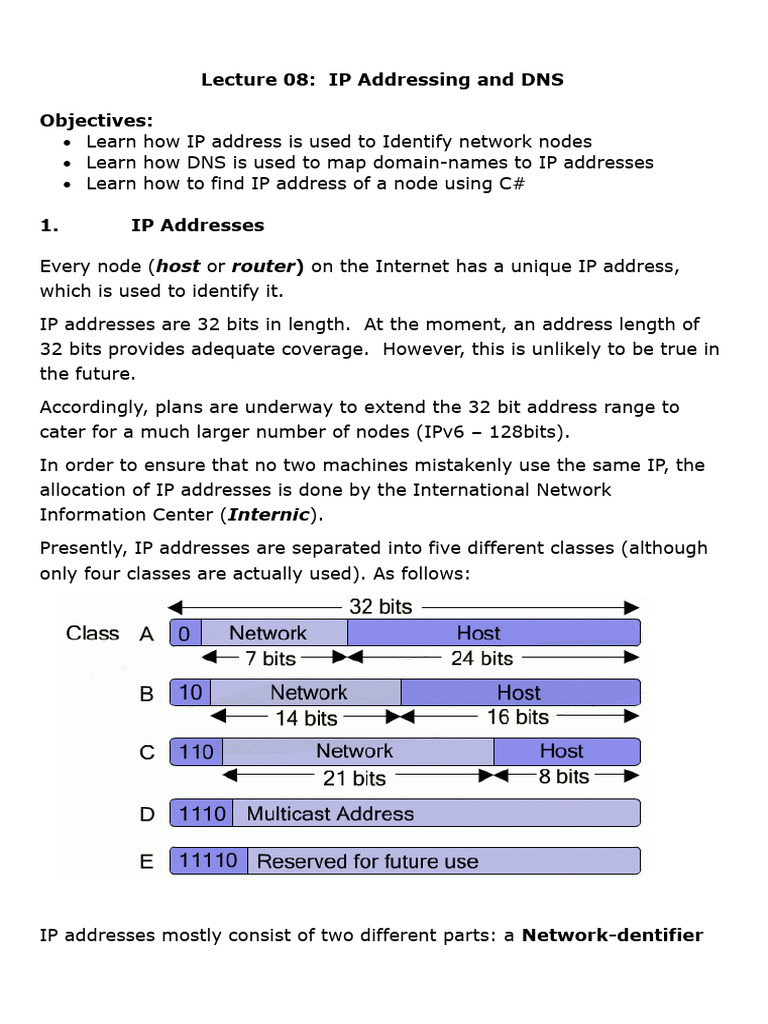 IP Addressing and DNS Overview | PDF | Domain Name System | Ip Address