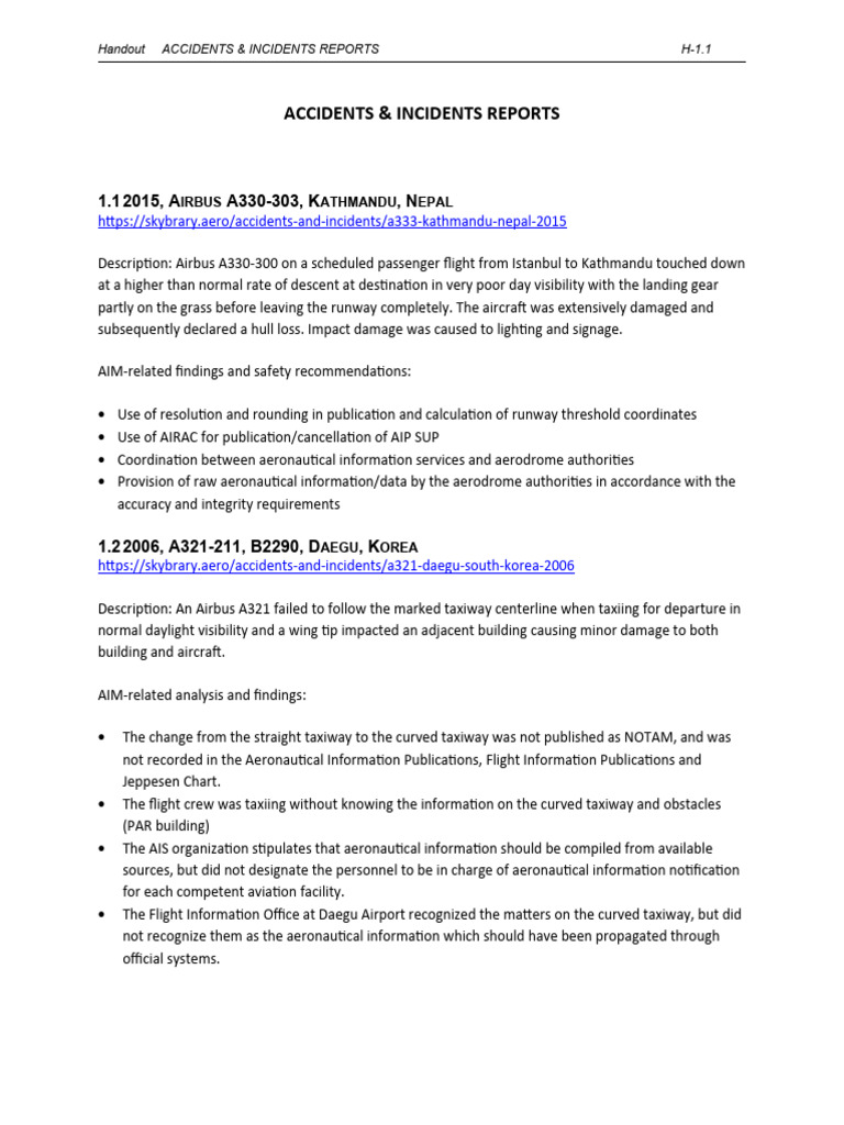 Aviation Safety Incident Reports | PDF | Runway | Airport