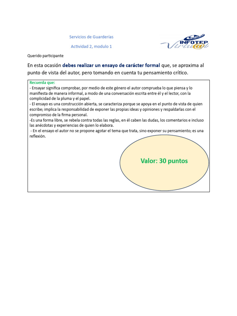 Actividad 2, Modulo 1 | PDF | Ensayos | Cognición