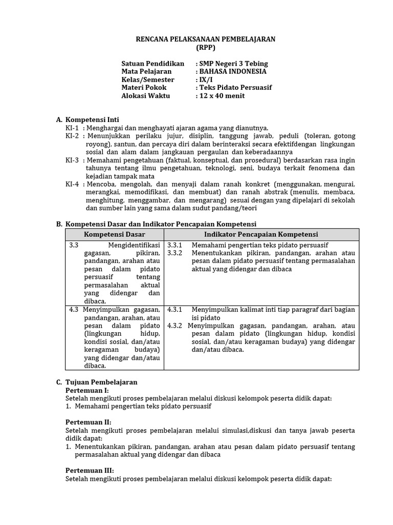 Bab-3 RPP K13 Bindo | PDF