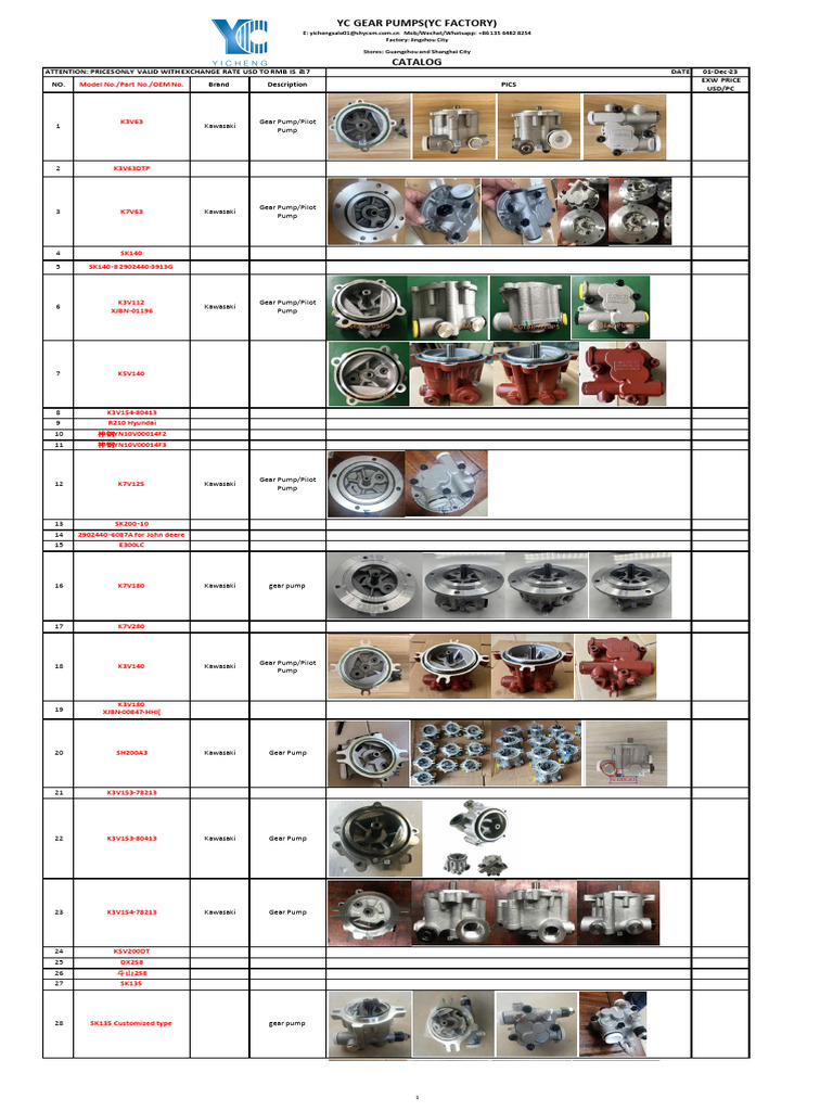 Gear Pump Catalog for OEM Buyers | PDF | Mechanical Engineering | Machines
