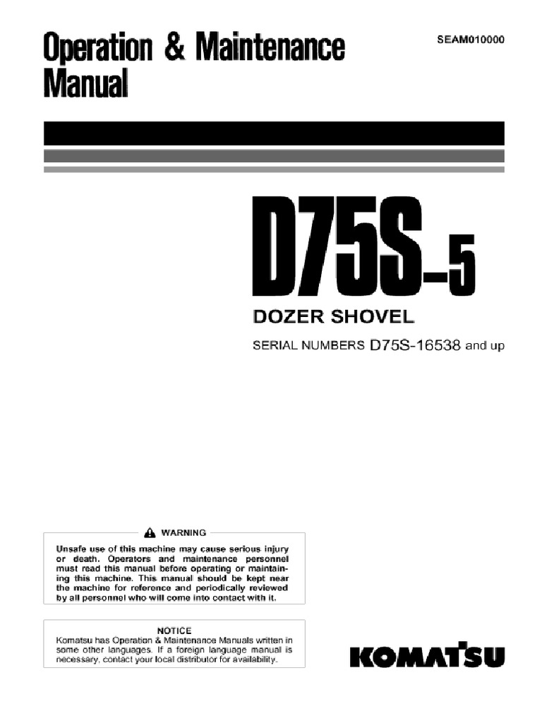D75 Op e Man | PDF | Safety | Hazards