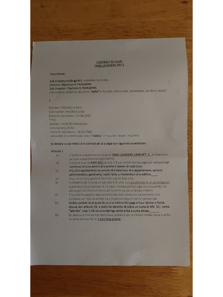 Huur Contract | PDF