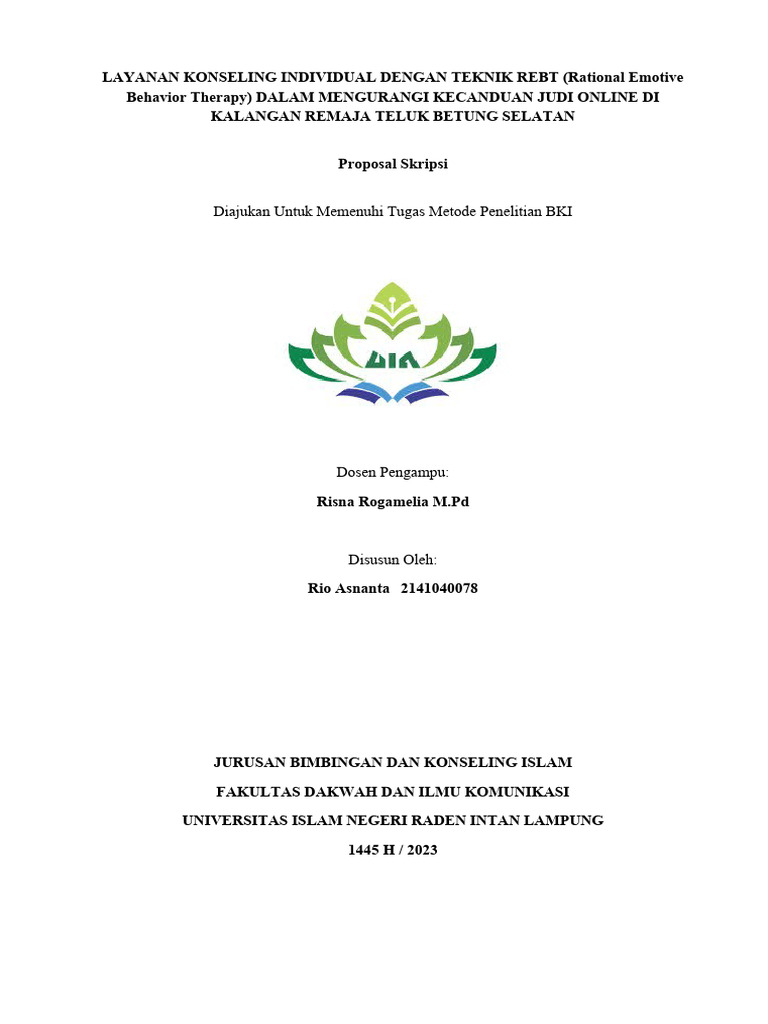 Proposal Skripsi Metopen BKI (Rio Asnanta) | PDF | Karier ...