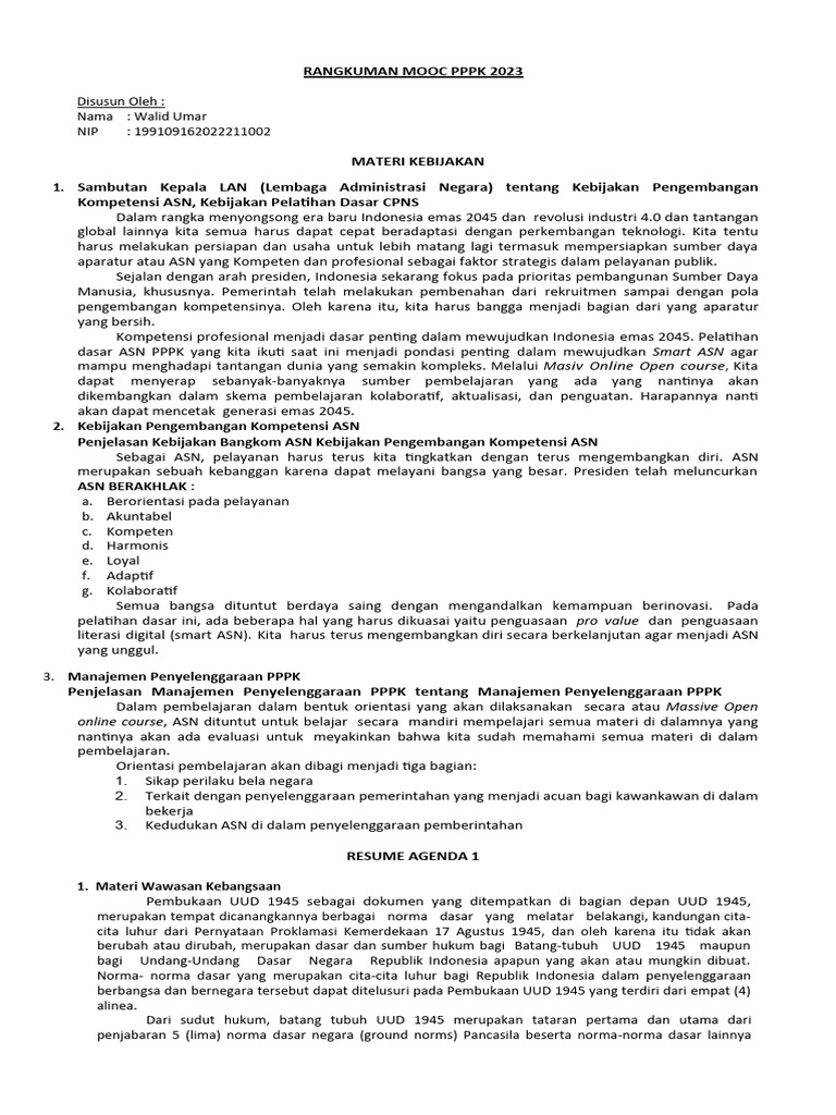 Jurnal-MOOC-PPPK Tahun 2024 | PDF