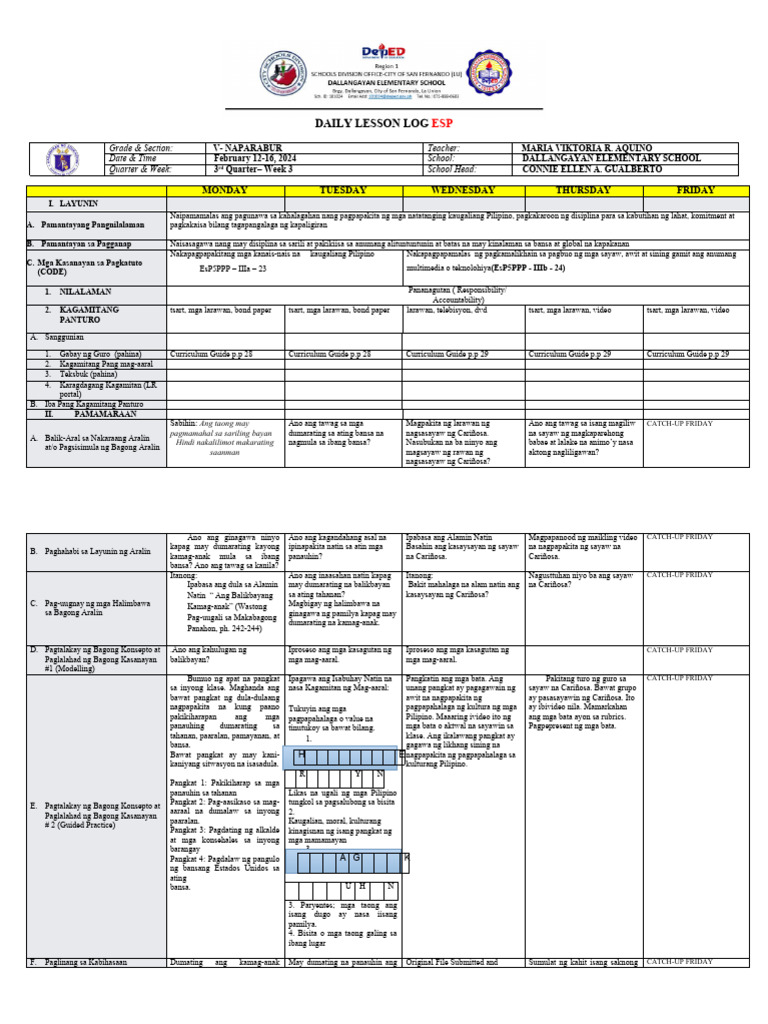 DLL - Esp 5 - Q3 - W3 | PDF