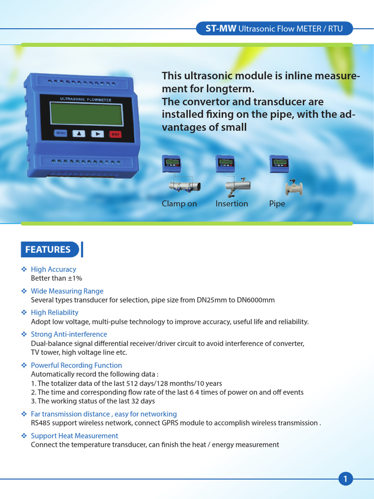Ultrasonic Btu Meter | PDF | Flow Measurement | Pipe (Fluid Conveyance)