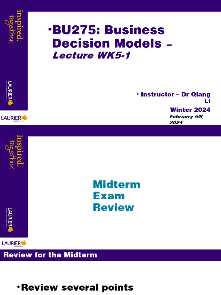 Lecture 5-1 Midterm Review | PDF | Utility | Bayesian Inference Lecture 5-1 Midterm Review | PDF | Utility | Bayesian Inference
