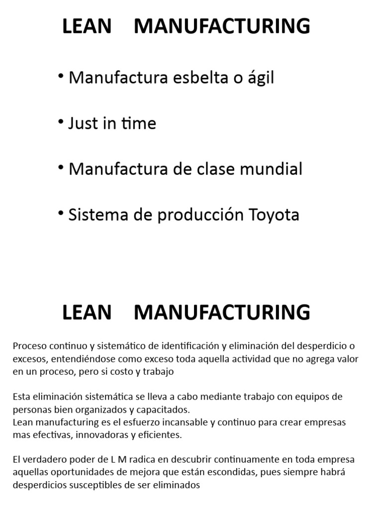 Lean Manufacturing | PDF | Lean Manufacturing | Procesos de negocio