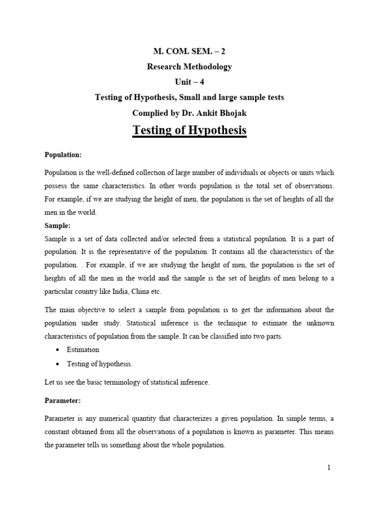 Rm Study Material Unit 4 Pdf Statistics Statistical Significance