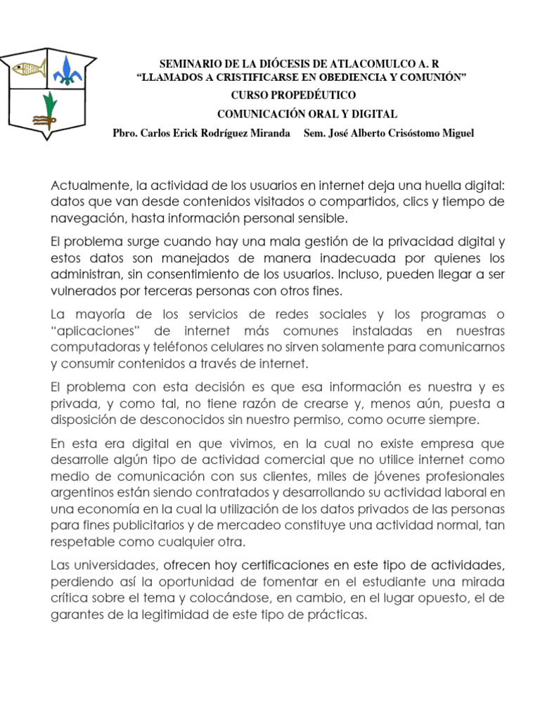 Privacidad Digital | PDF | Internet | Servicio de redes sociales