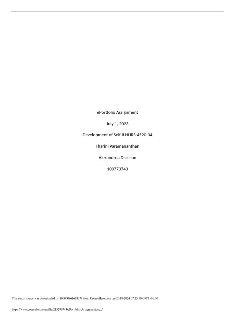 Eportfolio Assignment Pdf Nursing Emergency Department 5832