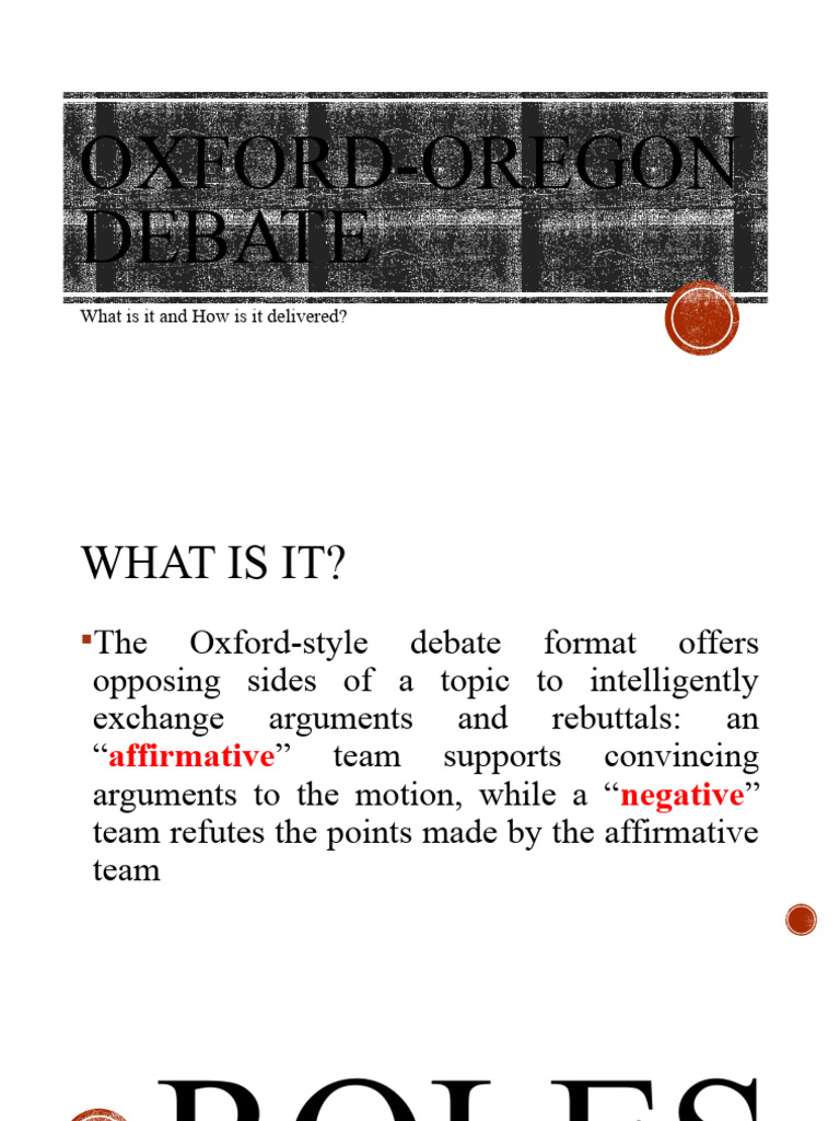 Oxford Oregon Debate | PDF