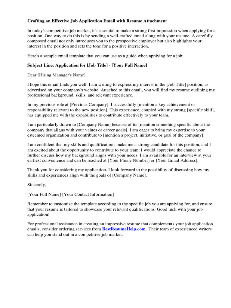 Sample Email For Job Application With Resume | PDF | Résumé | Recruitment