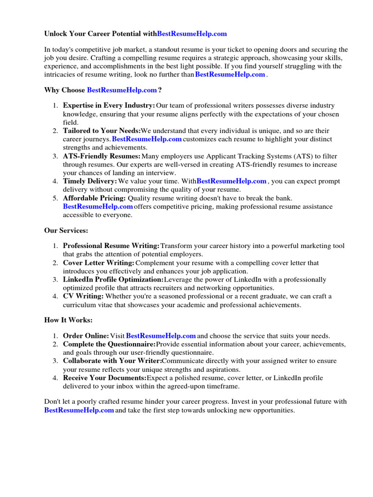 Help Writing Resume | Download Free PDF | Résumé | Linked In